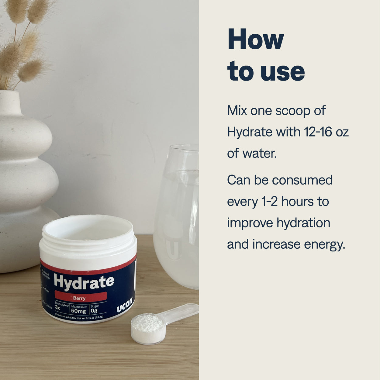 Lemon-Lime Hydrate Electrolyte Powder Jar | No Sugar, No Calories | UCAN