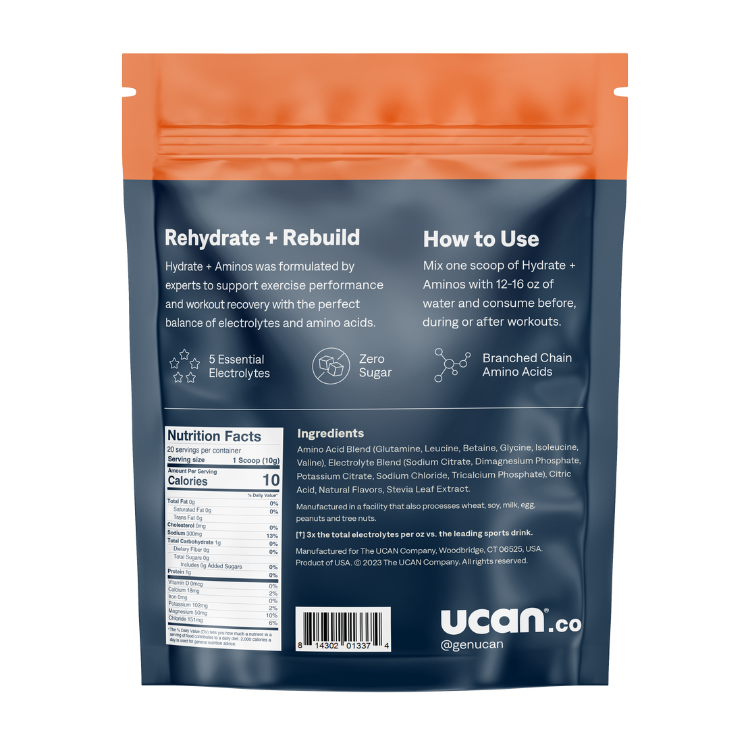 Orange Hydrate + Aminos Bag | Zero Sugar, Zero Calories | UCAN | UCAN